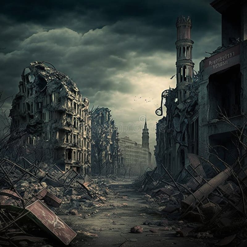 Germany in Ruins after a Devastating War, Apocalyptic Scenery ...