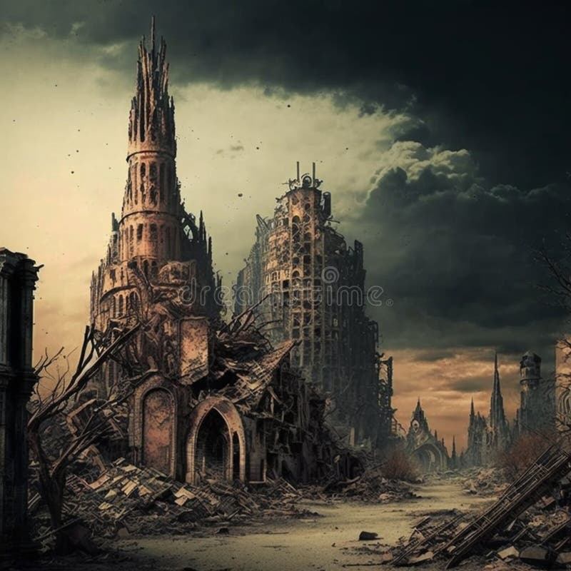 Germany in Ruins after a Devastating War, Apocalyptic Scenery ...