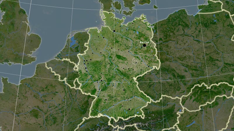 Germany - Satellite. Composition, Borders Stock Illustration ...