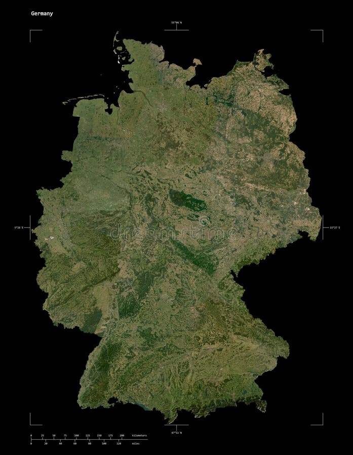 Germany Shape on Black. Topo Humanitarian Stock Illustration ...