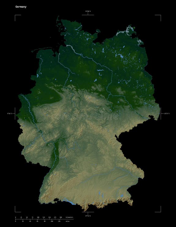 Germany Shape on Black. Physical Stock Illustration - Illustration of ...