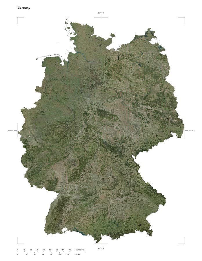 Germany Shape on White. High-res Satellite Stock Illustration ...