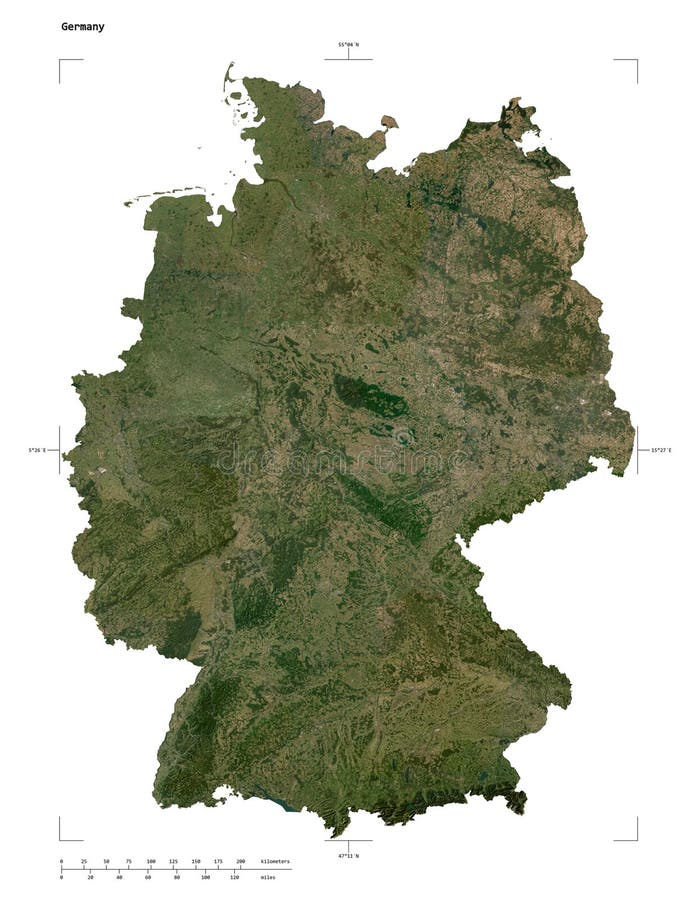 Germany Shape on White. Low-res Satellite Stock Illustration ...