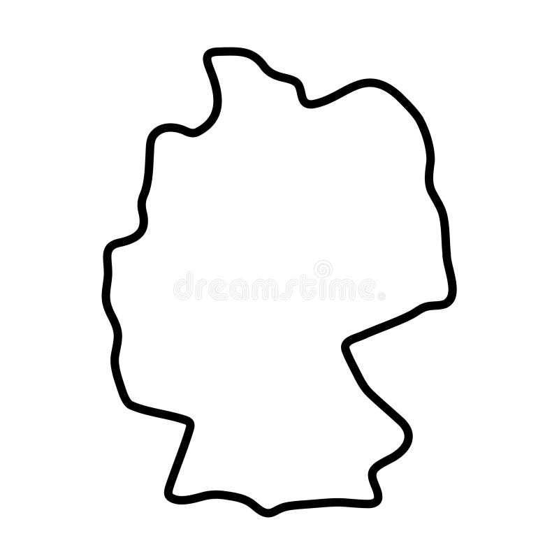 Germany Simplified Vector Outline Map Stock Vector - Illustration of ...