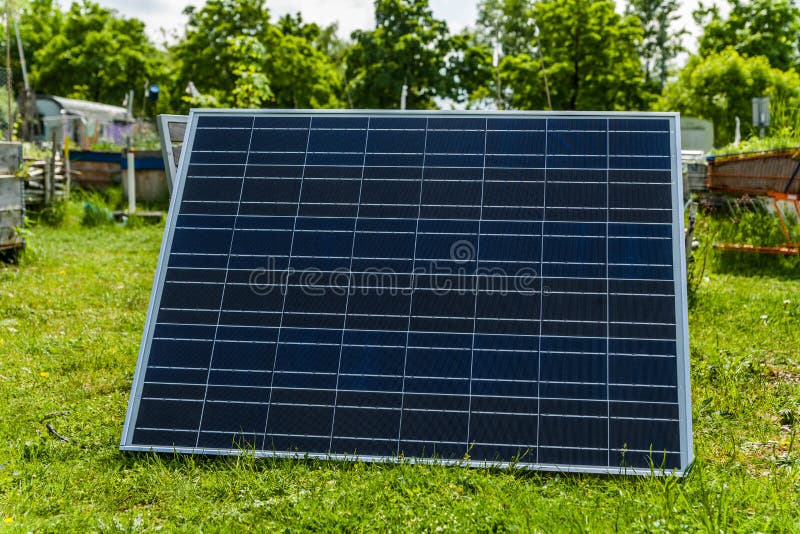 Germany, Solar Cell in Garden Stock Image - Image of meadow, solar ...