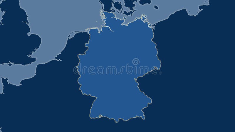 Germany - Solid Black Outline Border Map of Country Area. Simple Flat ...