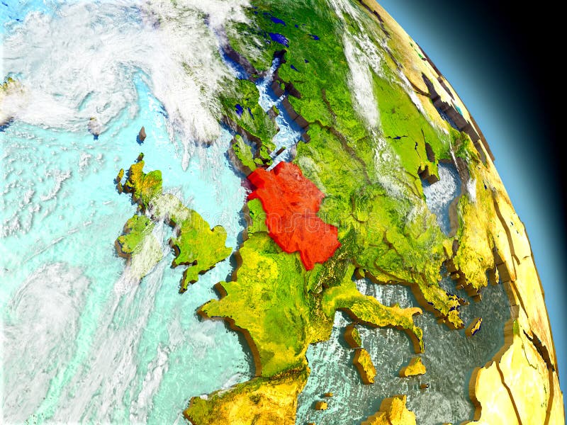 Germany from space stock illustration. Illustration of globe - 91096950