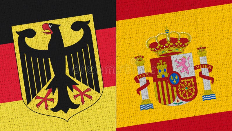 Germany and Spain Flag - Fabric Texture Stock Illustration ...