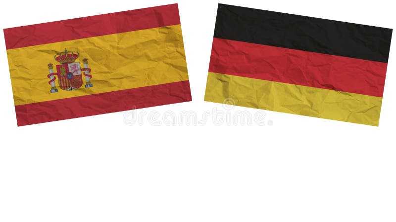 Germany and Spain Flags Together Paper Texture Illustration Stock ...