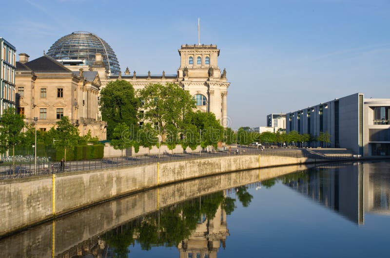 Germany - Spree River and Reichstag during the Morning Stock Image ...