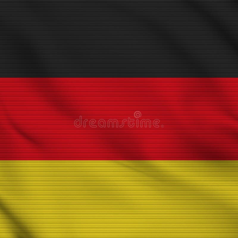 Germany Square Realistic Flag Fabric Texture Effect Illustration Stock ...