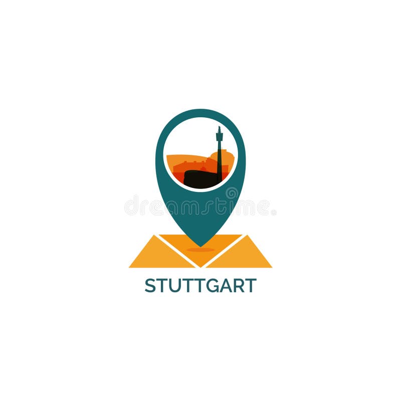 Stuttgart City Skyline Silhouette Vector Logo Illustration Stock Vector ...