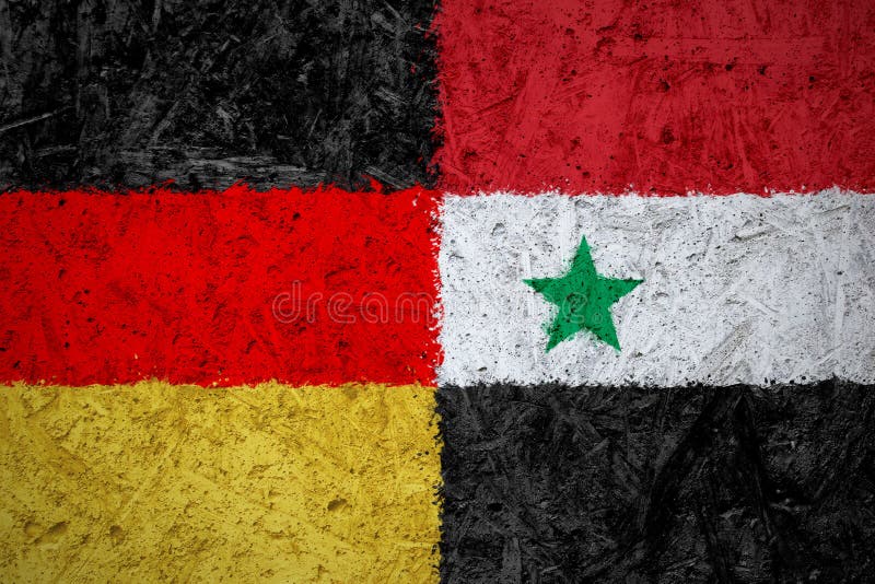 Germany and Syria flags stock illustration. Illustration of syria ...