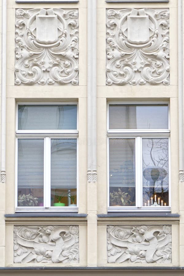 Germany Thuringen, Two Beautiful Windows of Vintage Building Stock ...