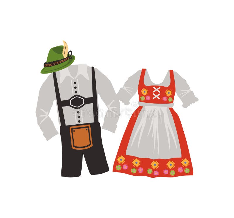 Germany Traditional Clothes Stock Illustration - Illustration of folk ...