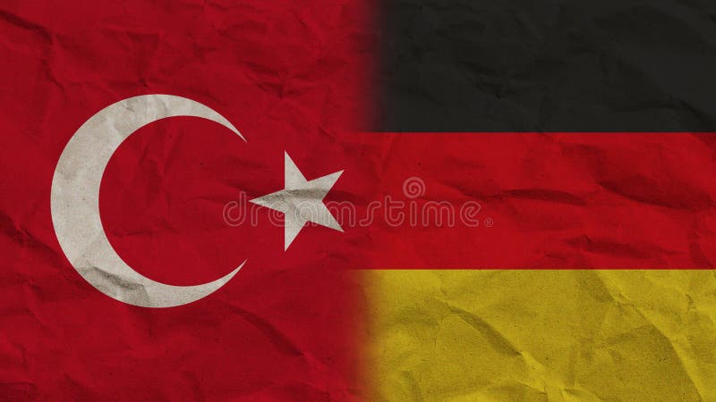 Germany and Turkey Turkish Flags, Obsolete Torn Weathered, Crisis ...