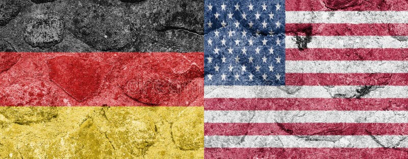 Germany and USA Flag on a Stone WalBelgium Stock Image - Image of land ...