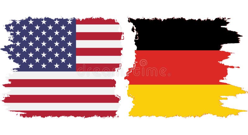 Germany and USA Grunge Flags Connection Vector Stock Vector ...