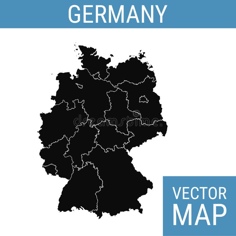 Germany Vector Map with Title Stock Illustration - Illustration of ...