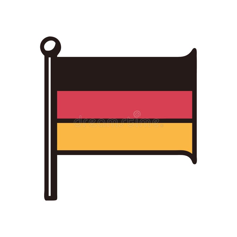 Germany Vertical Flag with Pole Stock Vector - Illustration of vertical ...