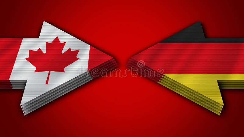 Germany Vs Canada Arrow Flags â€“ 3D Illustrations Stock Illustration ...