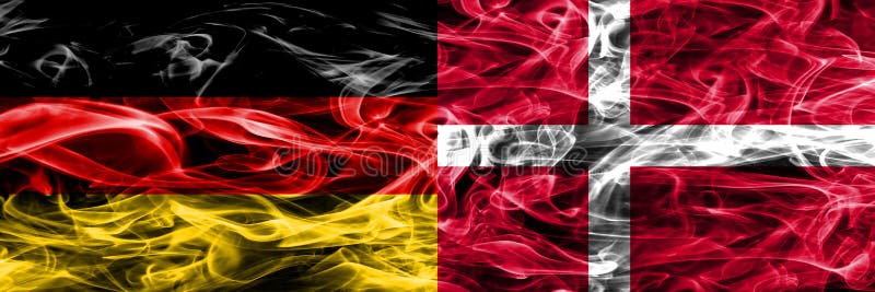 Germany Vs Denmark Smoke Flags Placed Side by Side. German and D Stock ...