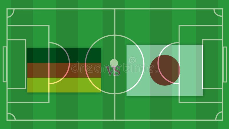 Germany Vs Japan Football Match Design Element on Football Field Stock ...
