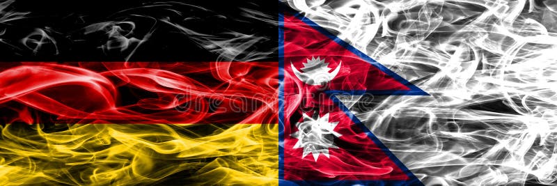 Germany Vs Nepal Smoke Flags Placed Side by Side. German and Nepal Flag ...