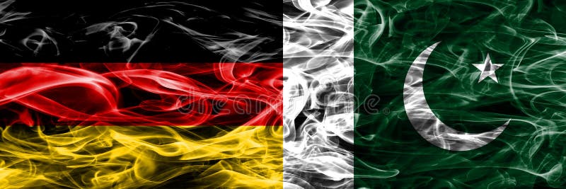 Germany Vs Pakistan Smoke Flags Placed Side by Side. German and Stock ...