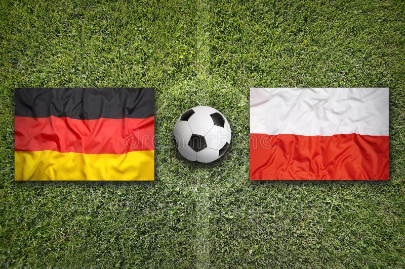 Germany Vs. Poland Flags on Soccer Field Stock Image - Image of germany ...