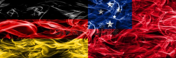 Germany Vs Samoa Smoke Flags Placed Side by Side. German and Sam Stock ...