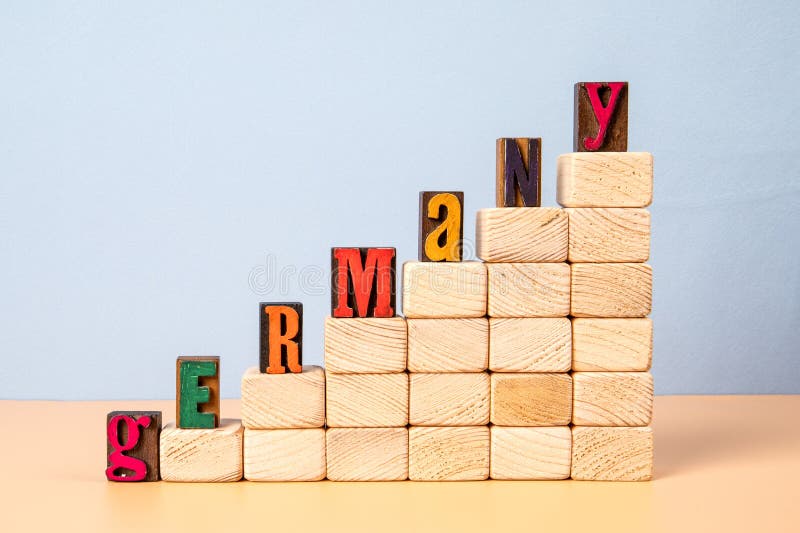 GERMANY. Wooden Blocks and the Alphabet Stock Image - Image of ...