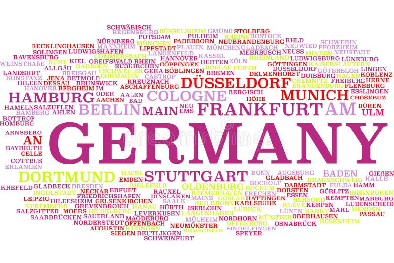 Germany word cloud stock illustration. Illustration of cologne - 140488068