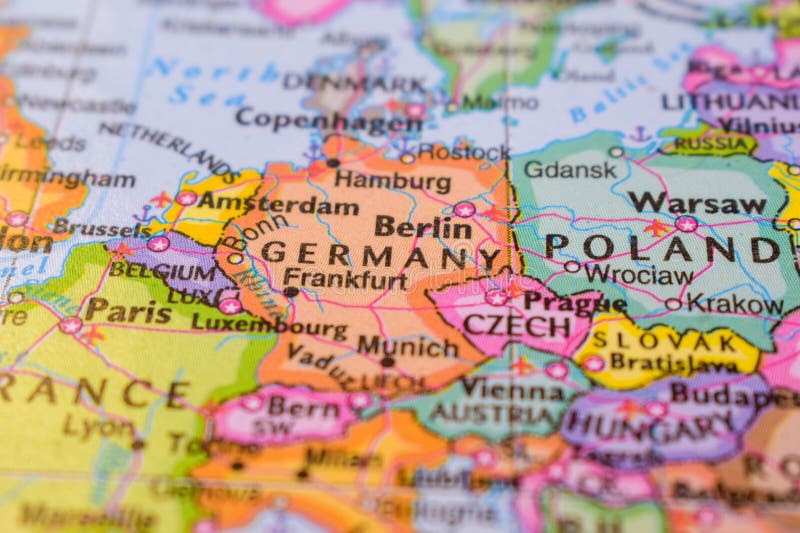 Germany on the World Map-Geo Political Map Stock Photo - Image of ...
