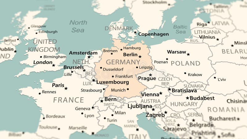 Germany on the world map stock illustration. Illustration of europe ...