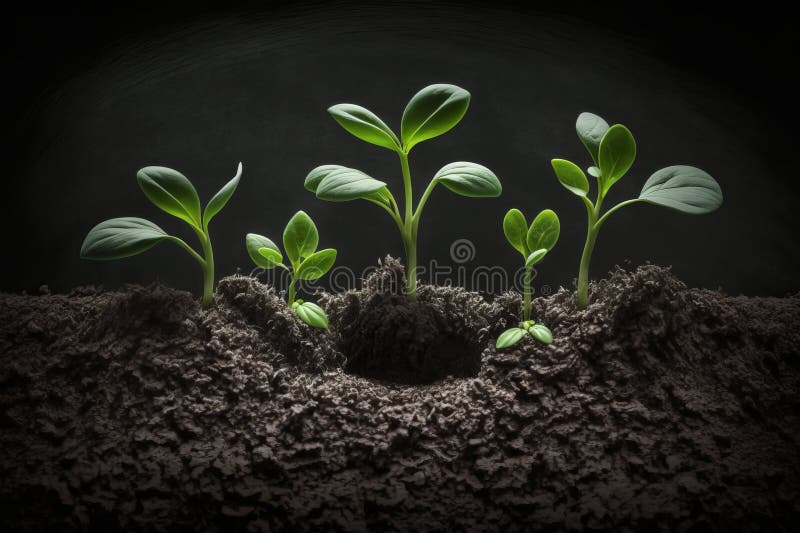 Germinated Seeds from the Ground Plants Generative AI Stock ...