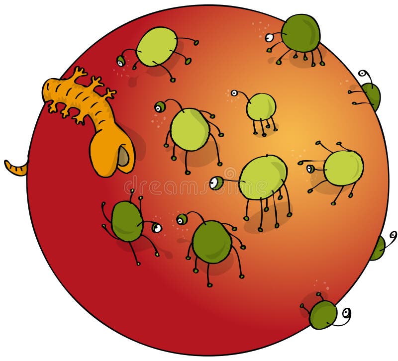 Germs Under the Microscope stock illustration. Illustration of colours ...