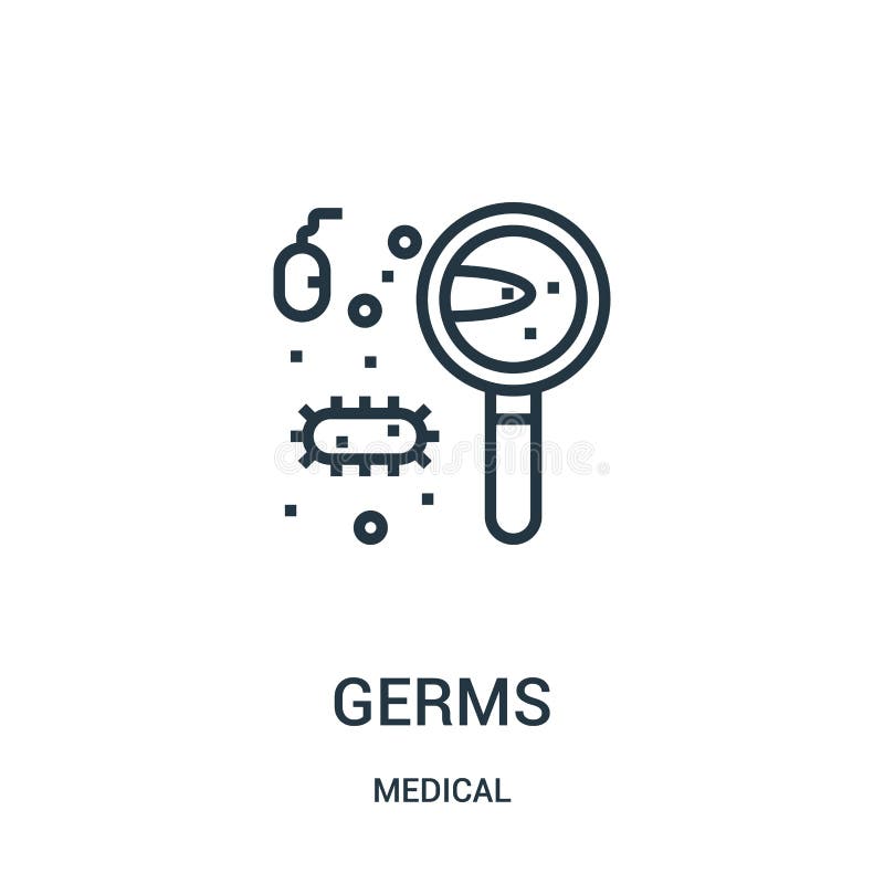Outline Germs Vector Icon. Isolated Black Simple Line Element ...