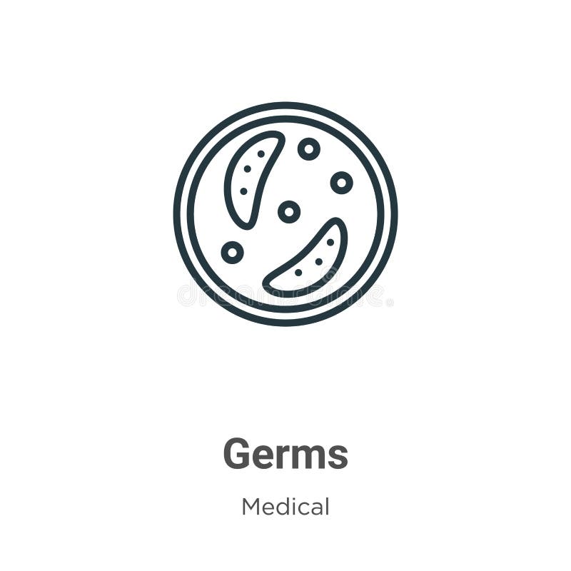 Germs Vector Icon on White Background. Flat Vector Germs Icon Symbol ...