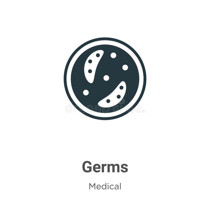 Germs Vector Icon on White Background. Flat Vector Germs Icon Symbol ...