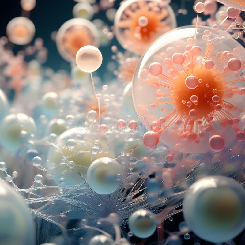 Germs Virus Bacteria Molecule Bubble Structure, Hi Tech Background ...