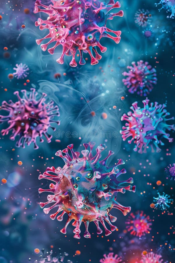 Germs, Viruses Close-up Under a Microscope Stock Image - Image of ...
