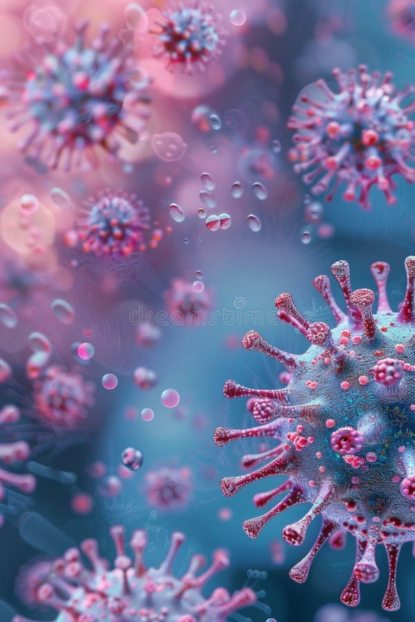 Germs, Viruses Close-up Under a Microscope Stock Illustration ...