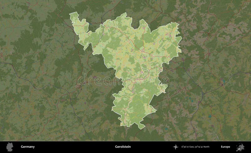 Gerolstein Highlighted, Germany. Topographic Humanitarian Stock ...