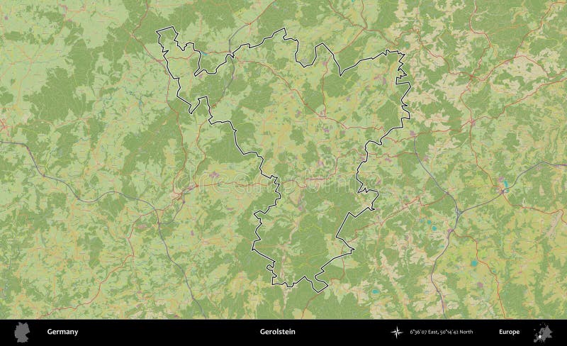 Gerolstein Outlined, Germany. Topographic Humanitarian Stock ...