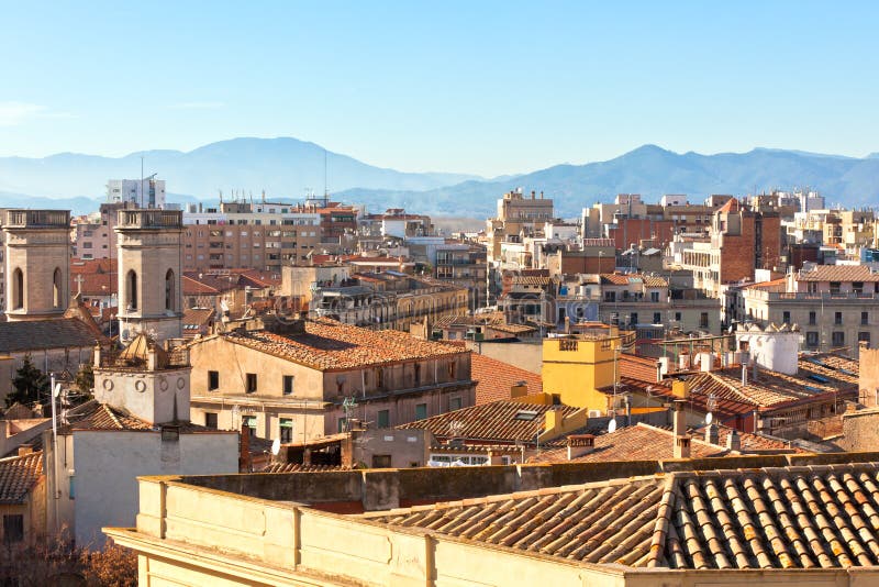 Gerona view stock photo. Image of european, color, city - 20976596