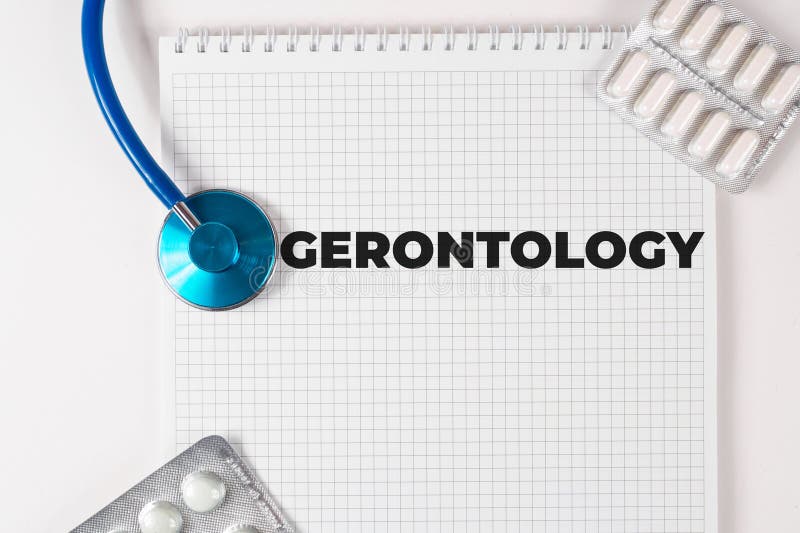 GERONTOLOGY Title Text Medical Science Development Stock Image - Image ...