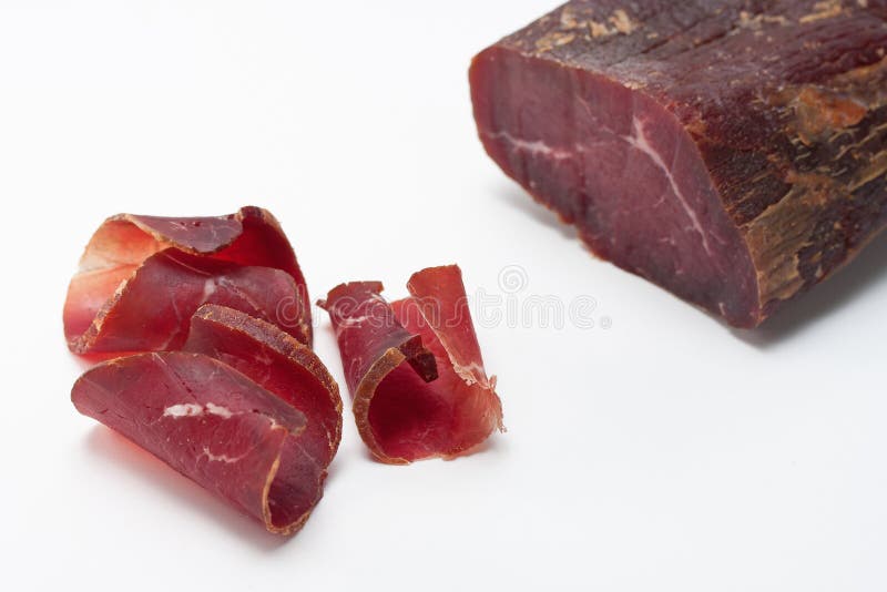 Gerookt Droog Rundvlees stock foto. Image of heerlijk - 23423810