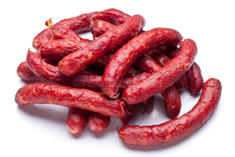 Gerookte worsten. stock afbeelding. Image of ingrediënt - 27159199