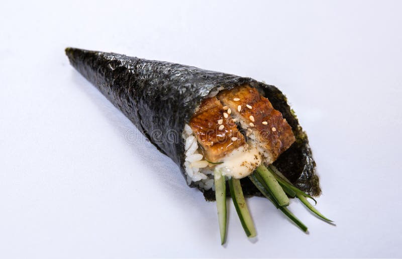 Geroosterd Unagi-Handbroodje Temaki Stock Foto - Image of lunch, oost ...